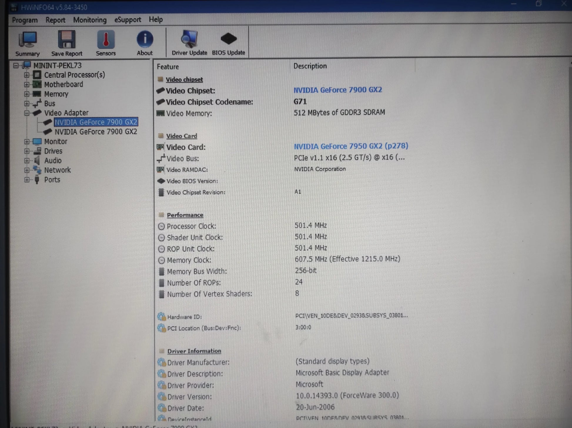 Albatron Nvidia GeForce 7900 GTX-Duo, 7900 GX2 2x512MB DVI Retro Dual ...